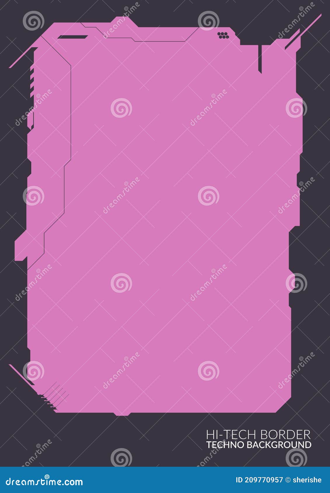 SCI-FI Detailed Hitech Border Background Stock Vector - Illustration of ...