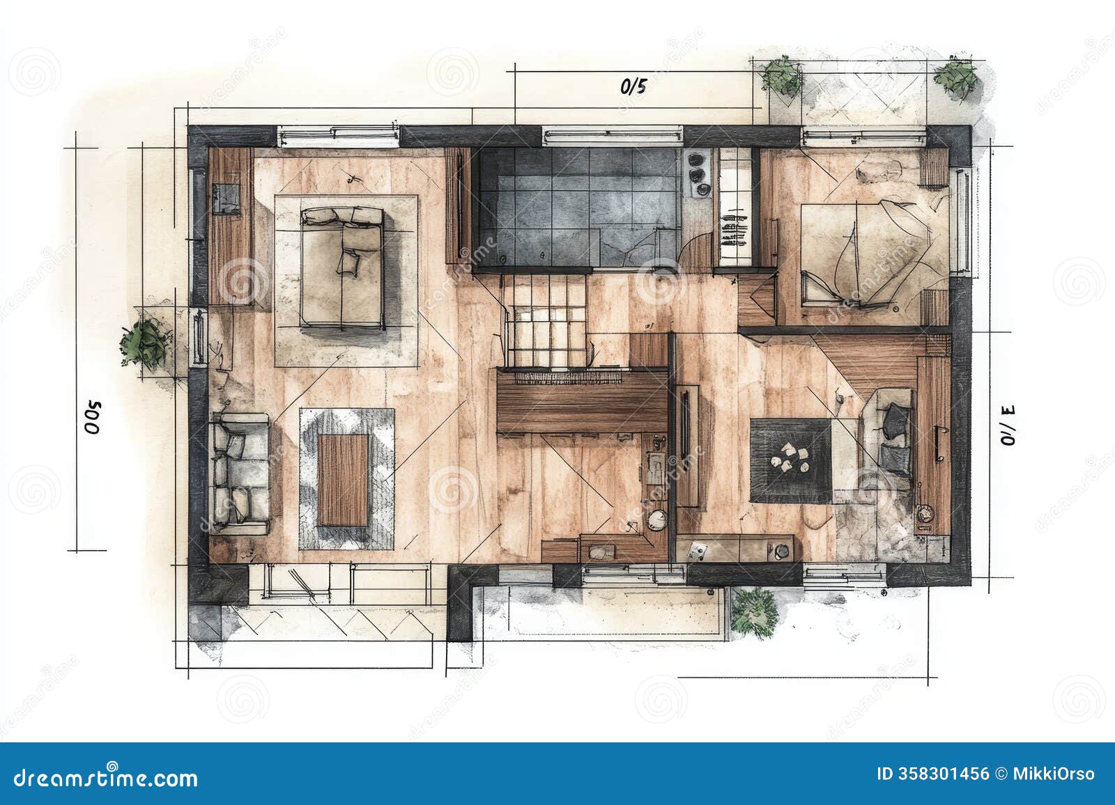 Detailed House Plan Drawings with Floor Plans, Dimensions, and ...