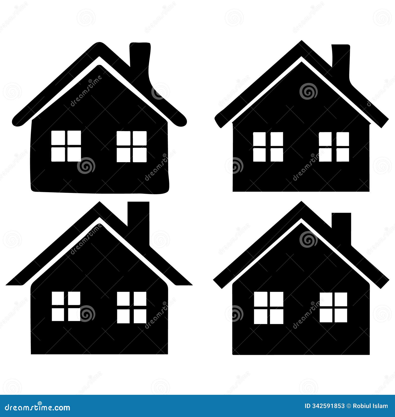 Detailed House Silhouette Vector Illustration | CartoonDealer.com ...