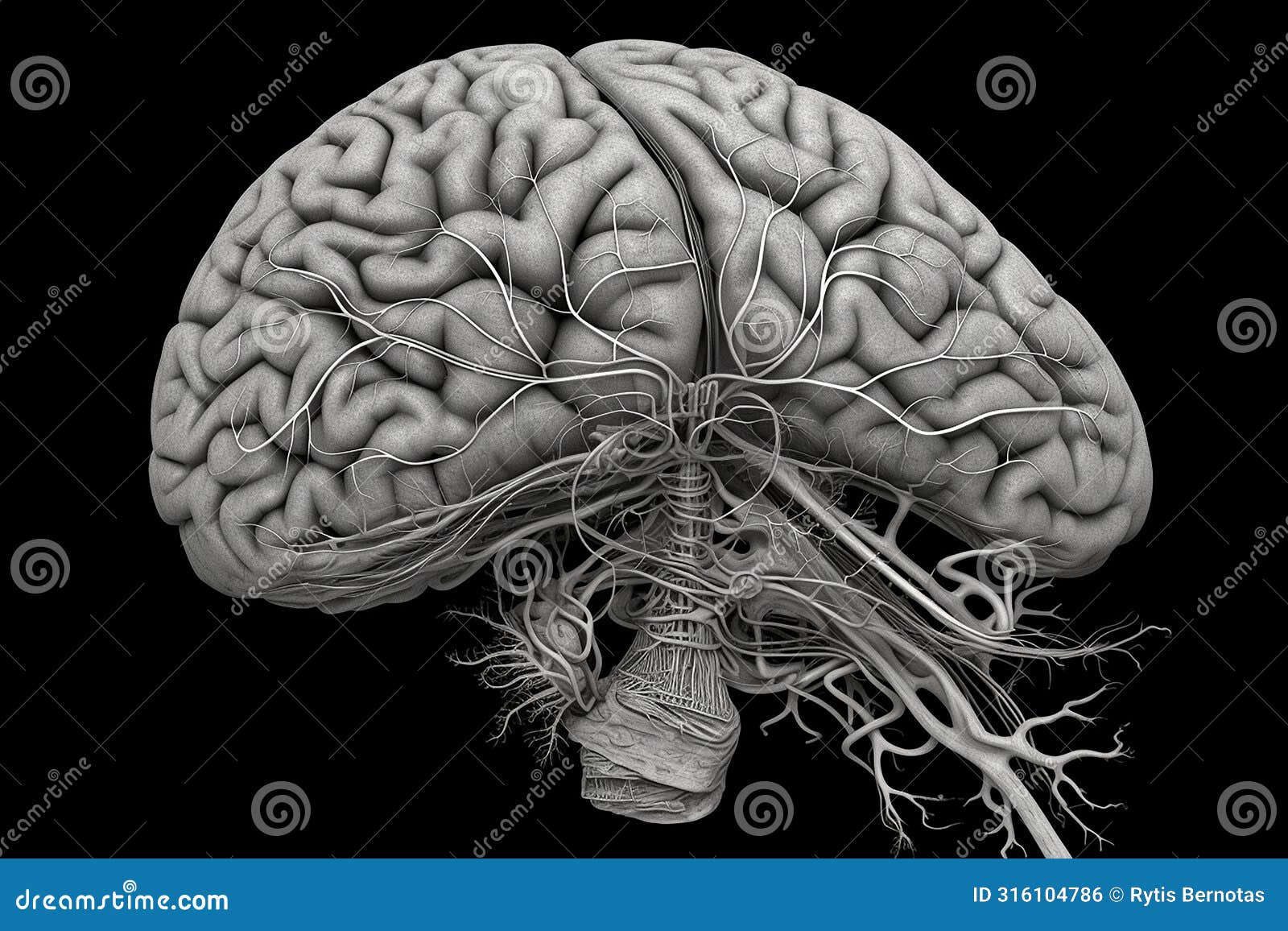 Detailed Human Brain Illustration Stock Illustration - Illustration of ...