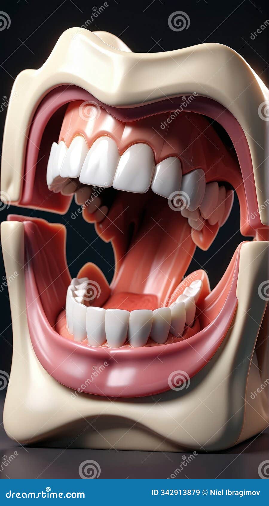 Detailed Human Mouth Anatomy Model Displaying Teeth Structure Stock ...