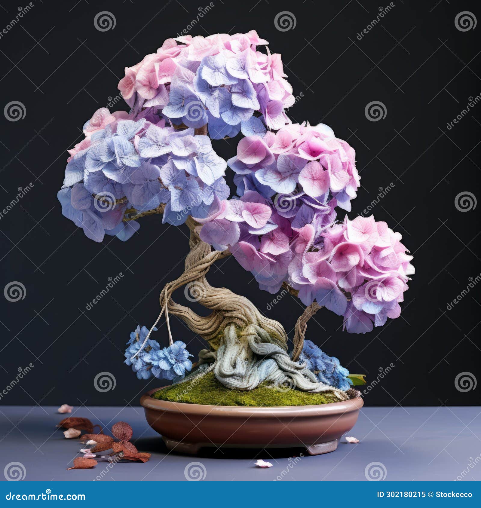 Detailed Hydrangea Bonsai Tree with Zbrush Style and Classic Still Life ...