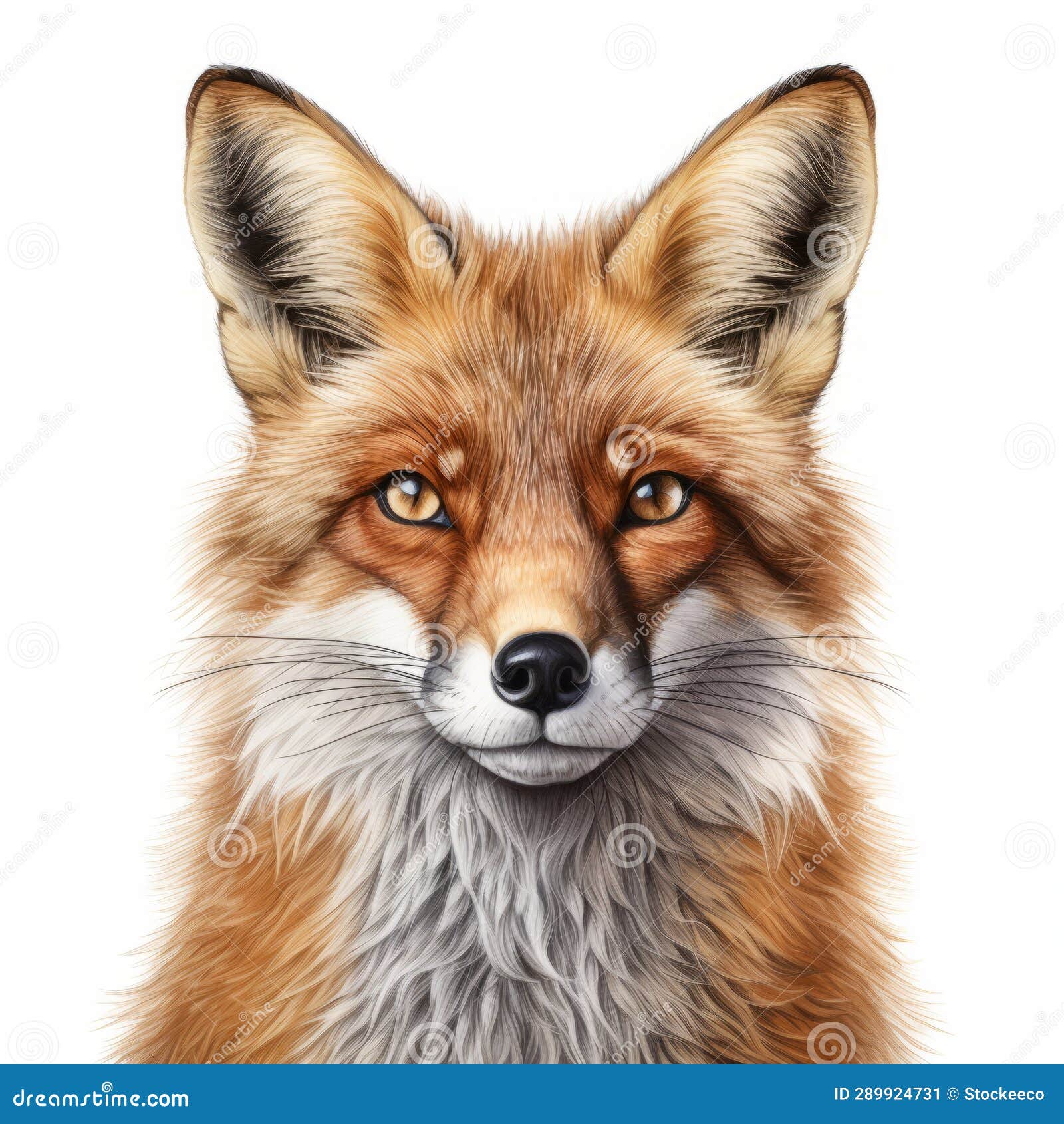 Detailed Hyperrealistic Red Fox Head Vector Illustration Stock Image ...