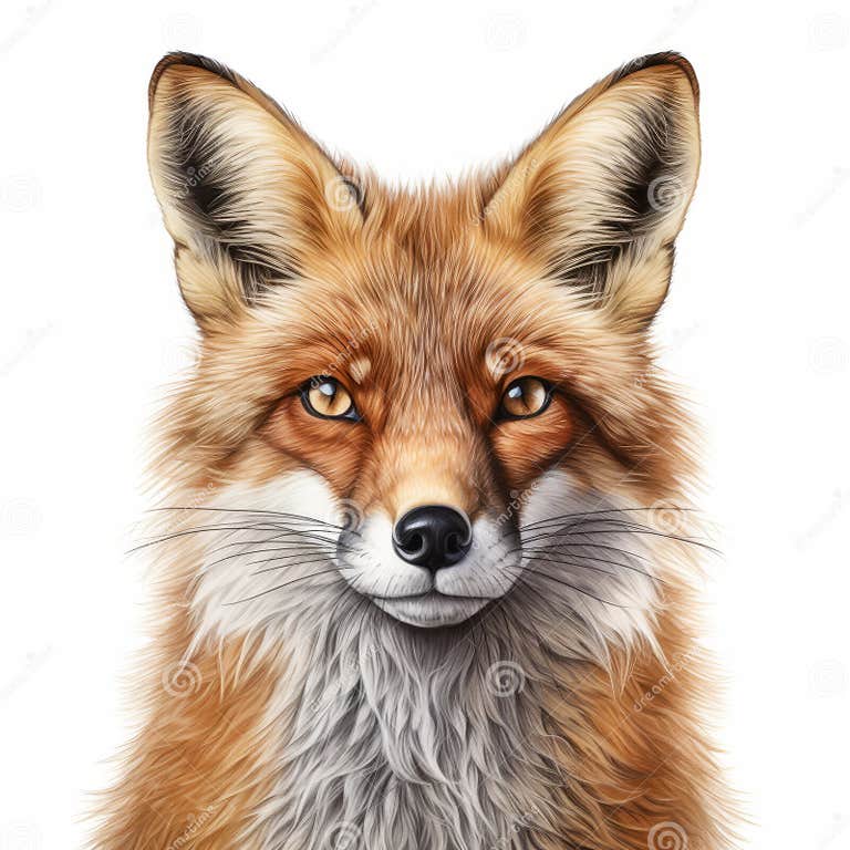 Detailed Hyperrealistic Red Fox Head Vector Illustration Stock Image ...