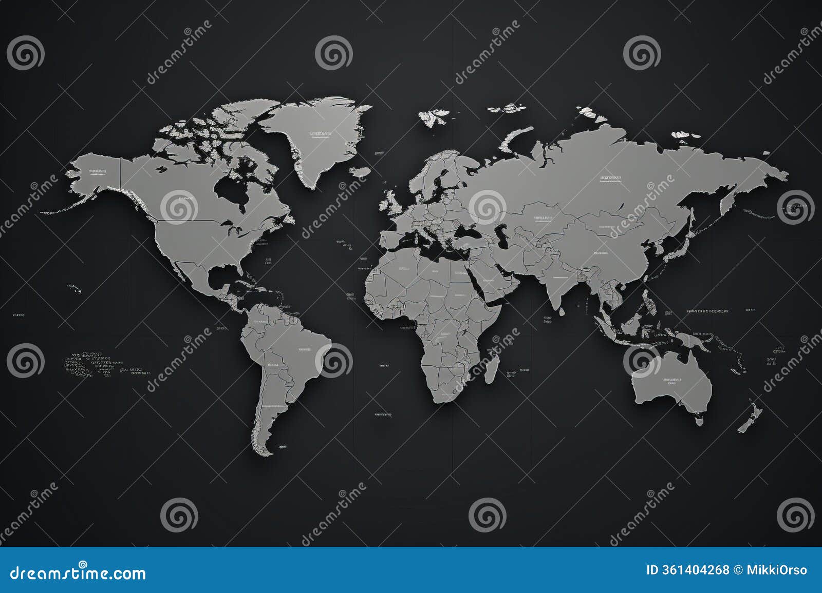 Detailed Illustrated World Map Vector with Global Countries, Cities ...