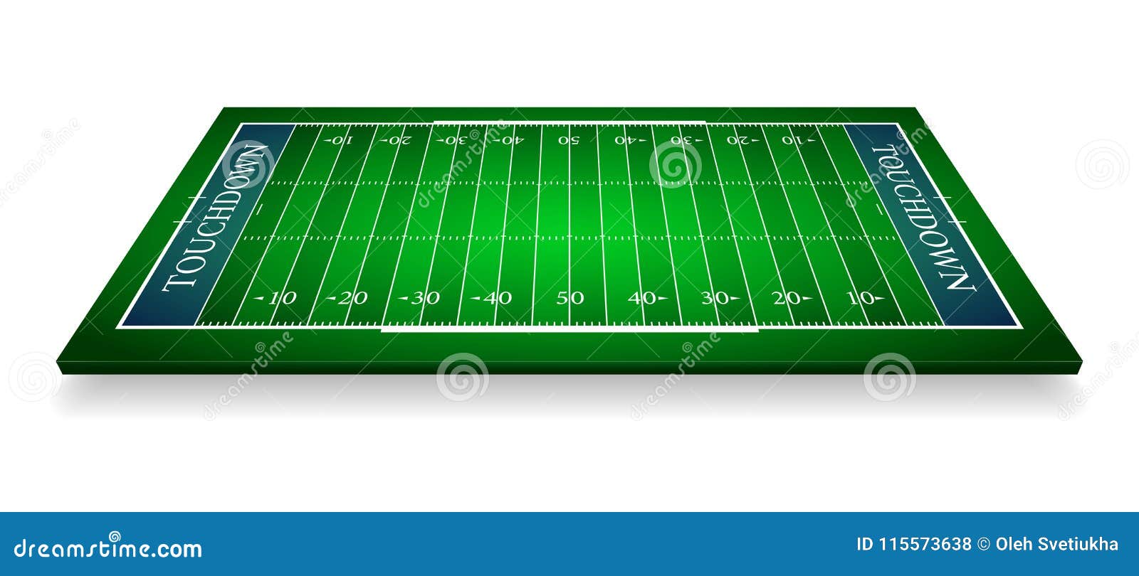 Detailed Illustration of an American Football Fields with Perspective ...