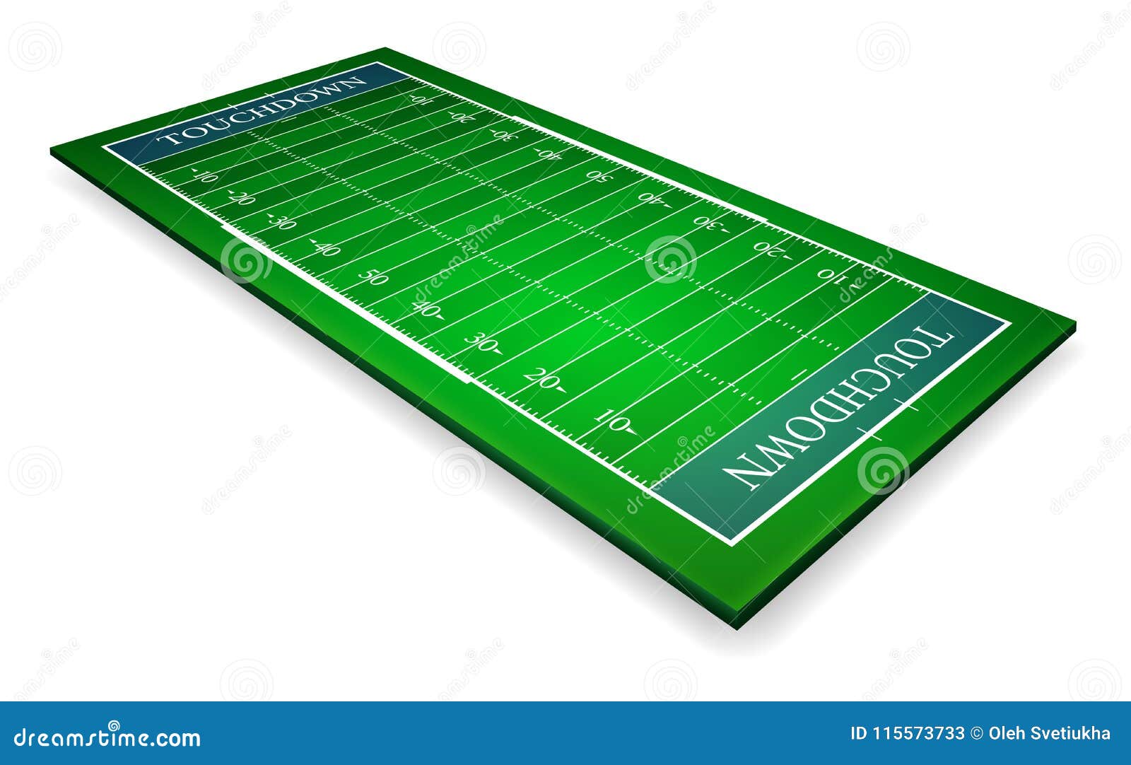 Detailed Illustration of an American Football Fields with Perspective ...