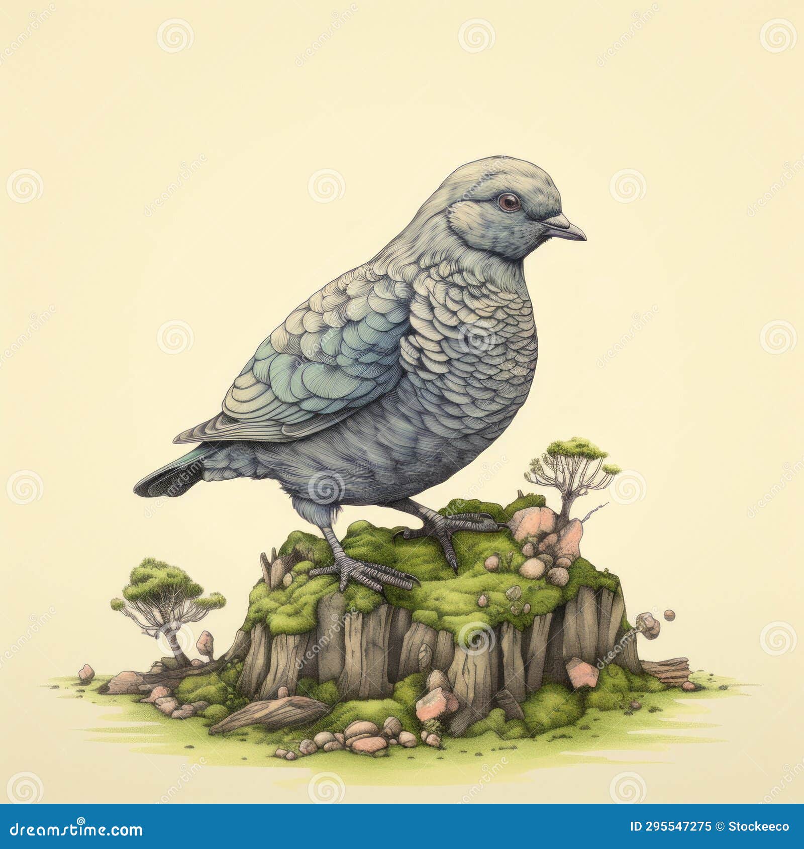 Detailed Illustration Of A Blue Bird On A Stump | CartoonDealer.com ...