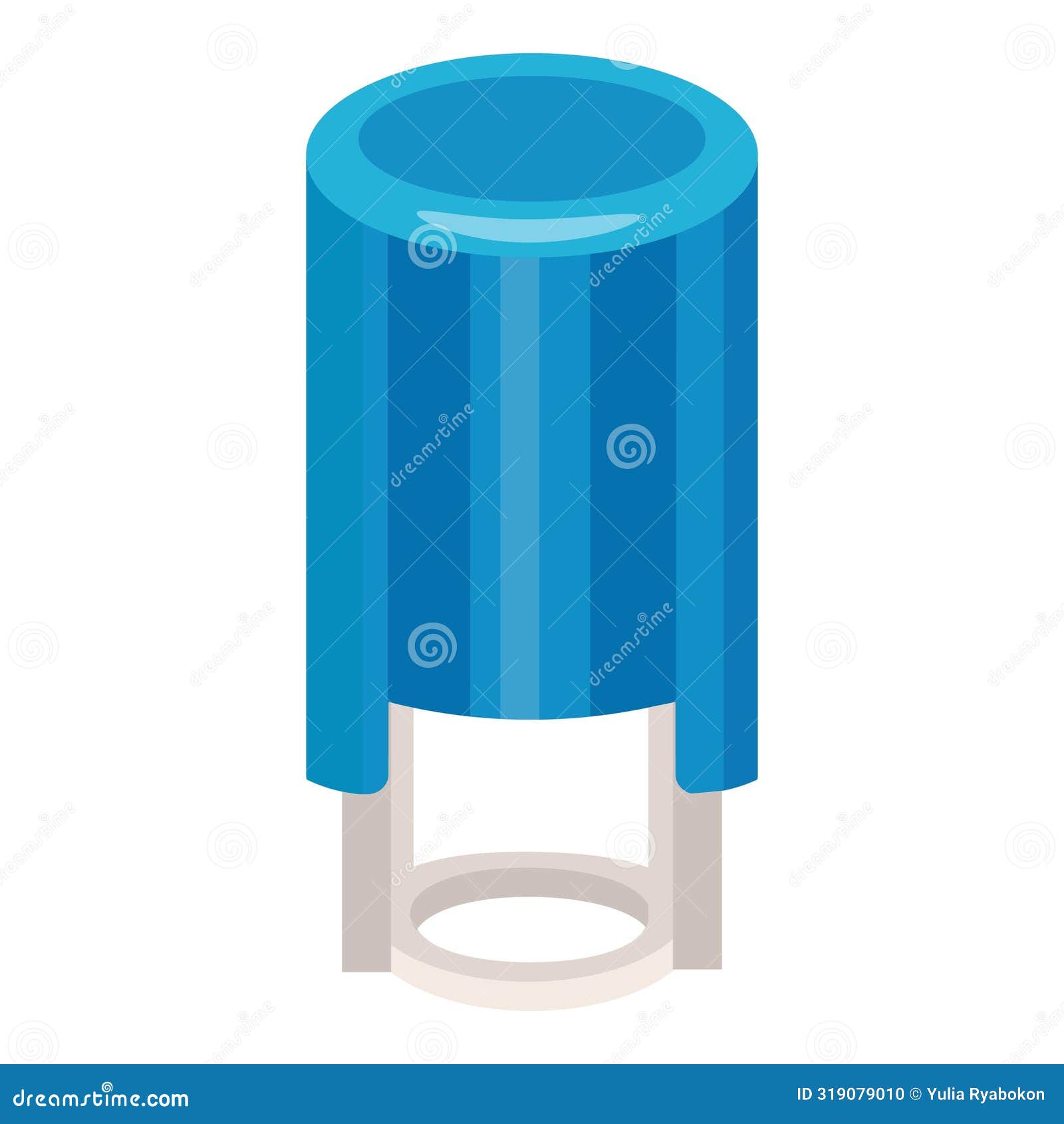 Detailed Illustration of a Blue Electronic Capacitor in Isometric View ...