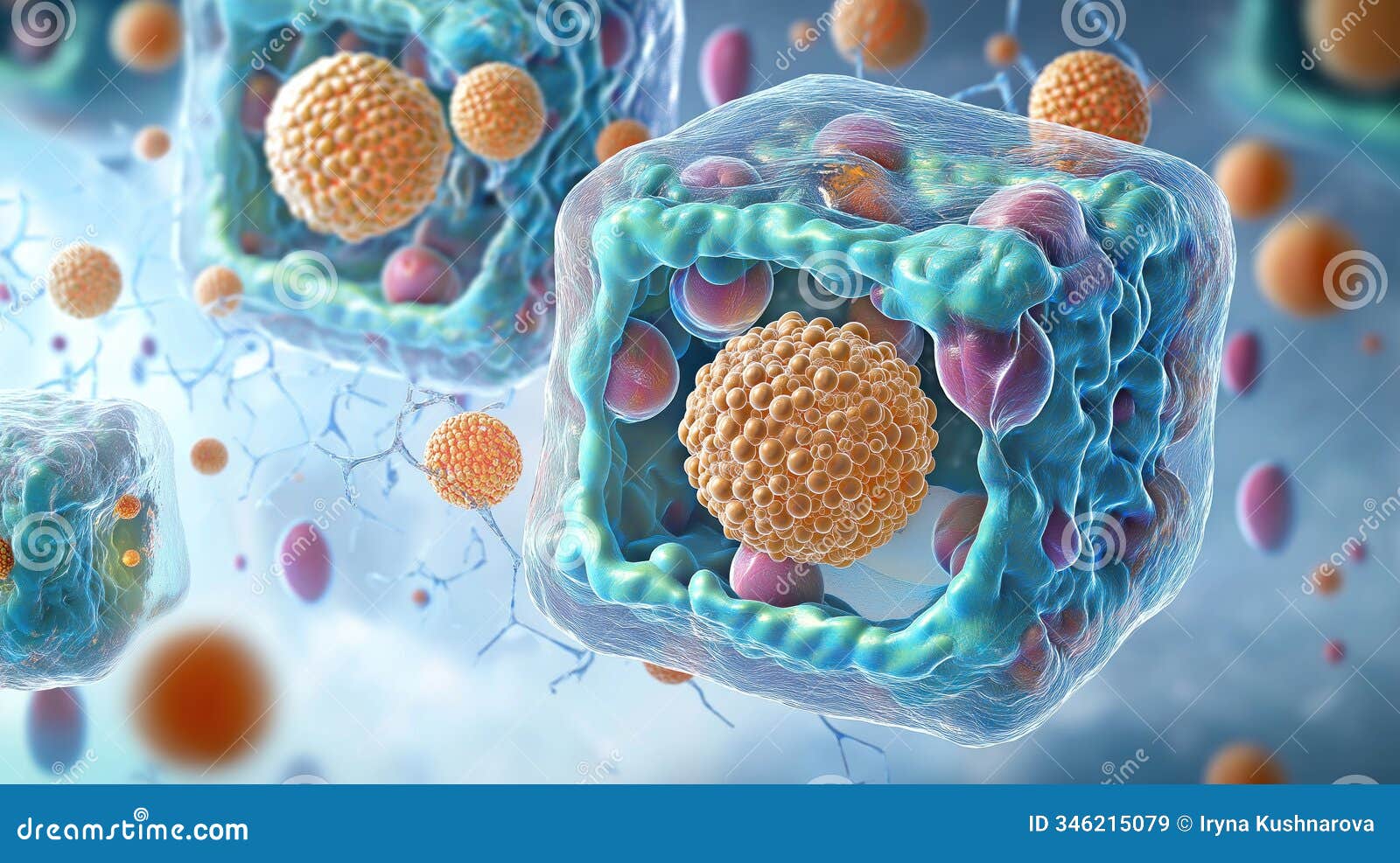 Detailed Illustration of Cell Membrane Model. AI-generated Image Shows ...