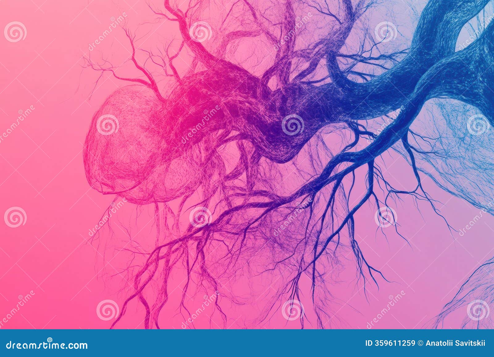 Vivid Anatomical Representation of the Circulatory System Showing Veins ...