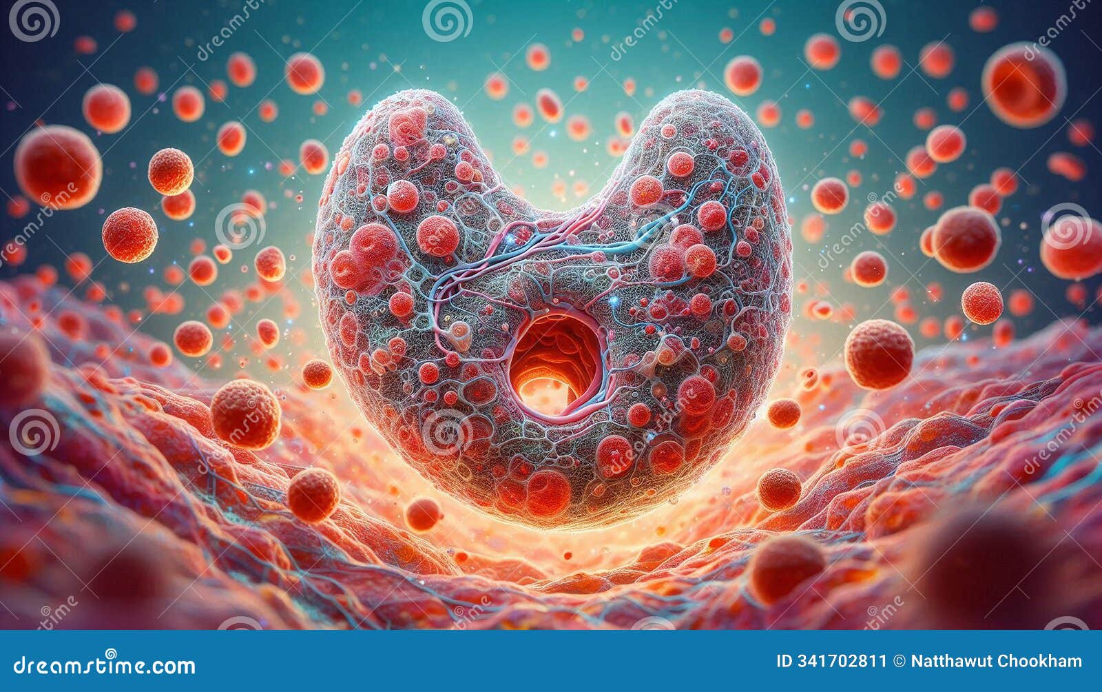 Detailed Illustration of a Gland Structure and Function Stock ...