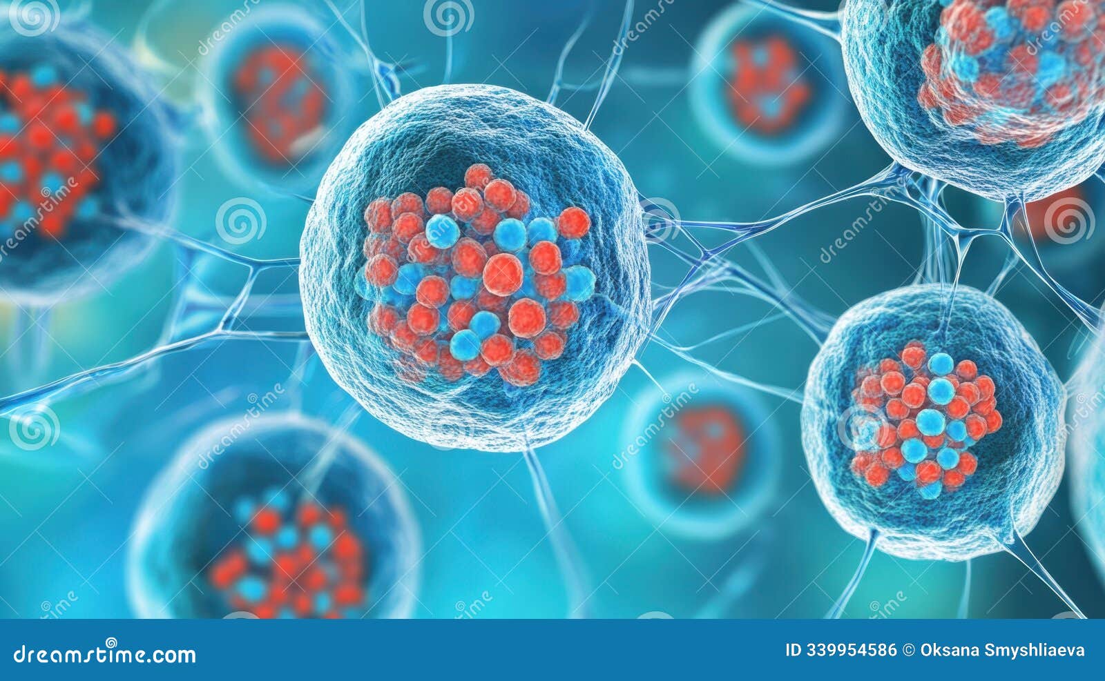 Detailed Illustration of Human Stem Cells in Biomedical Context Stock ...