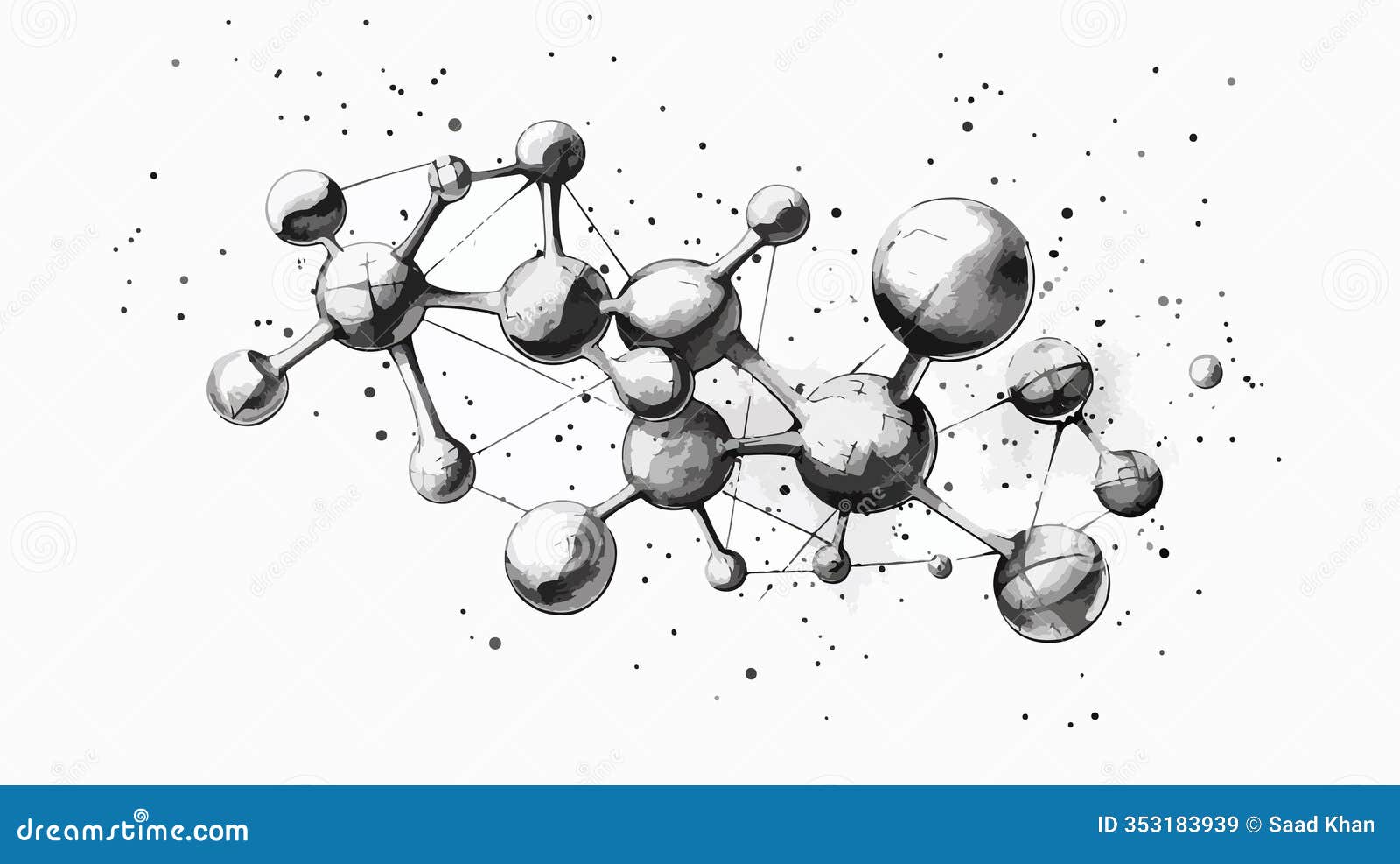 Detailed Illustration of Isolated Molecules on White Background Stock ...