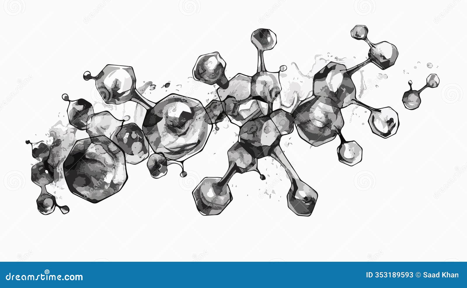 Detailed Illustration of Isolated Molecules on White Background Stock ...