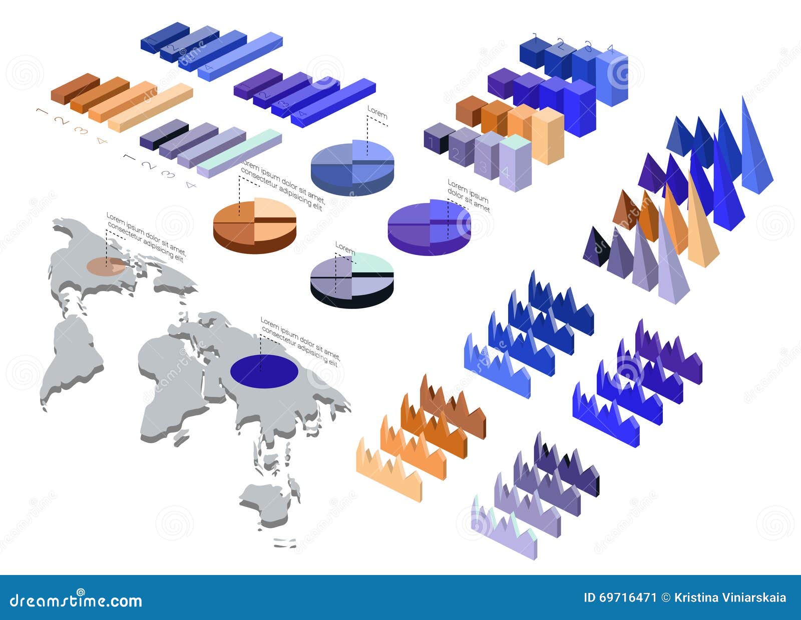 Detailed Illustration of a Isometric Infographic Set Stock Vector ...