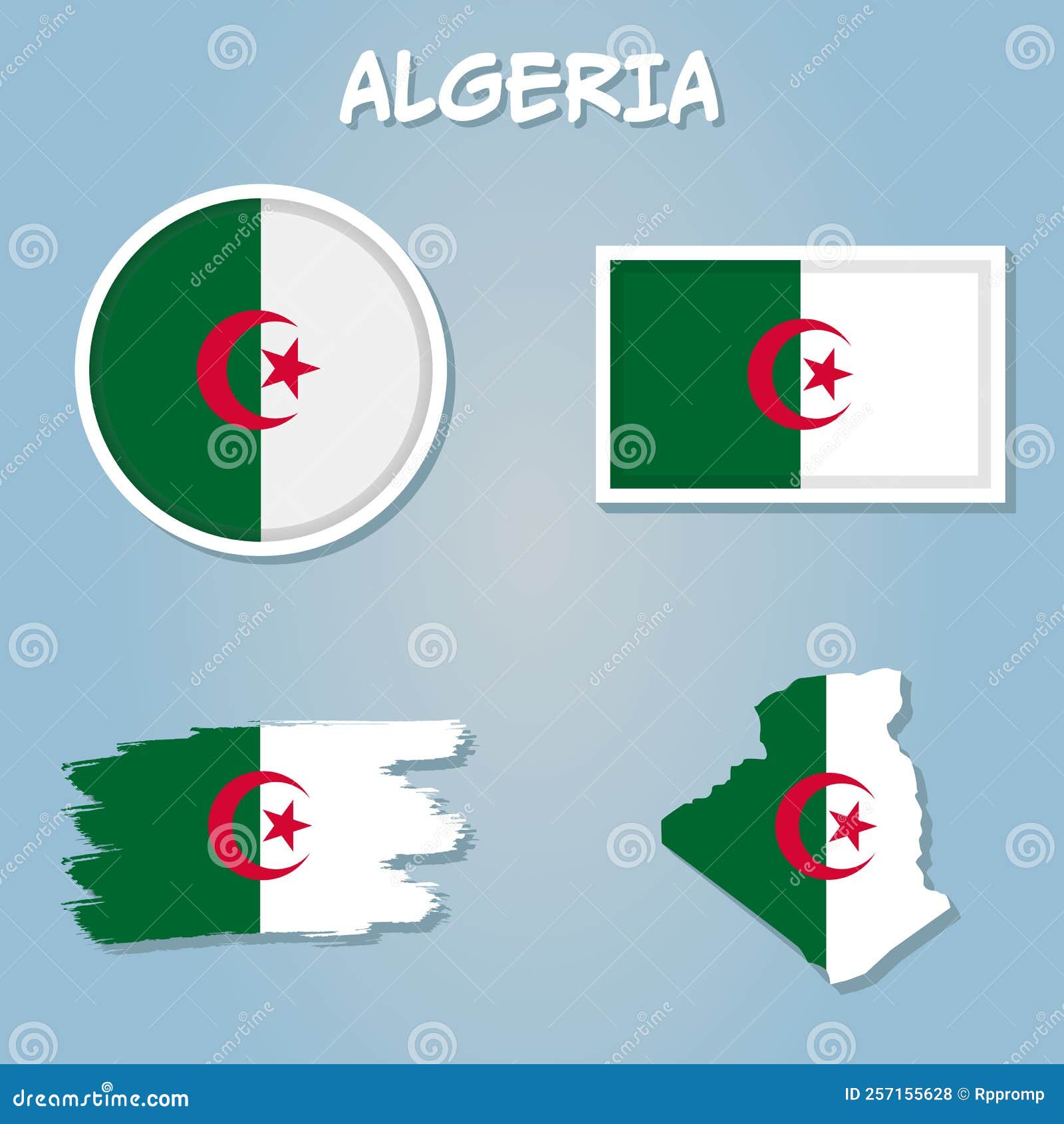 Detailed Illustration of a Map of Algeria with Flag, Vector Stock ...