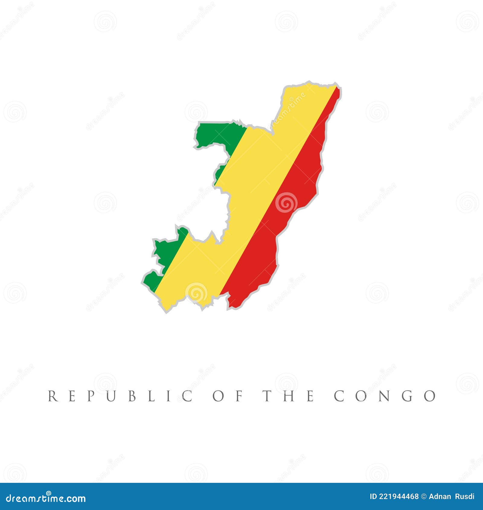 Detailed Illustration of a Map of the Republic of the Congo with Flag ...