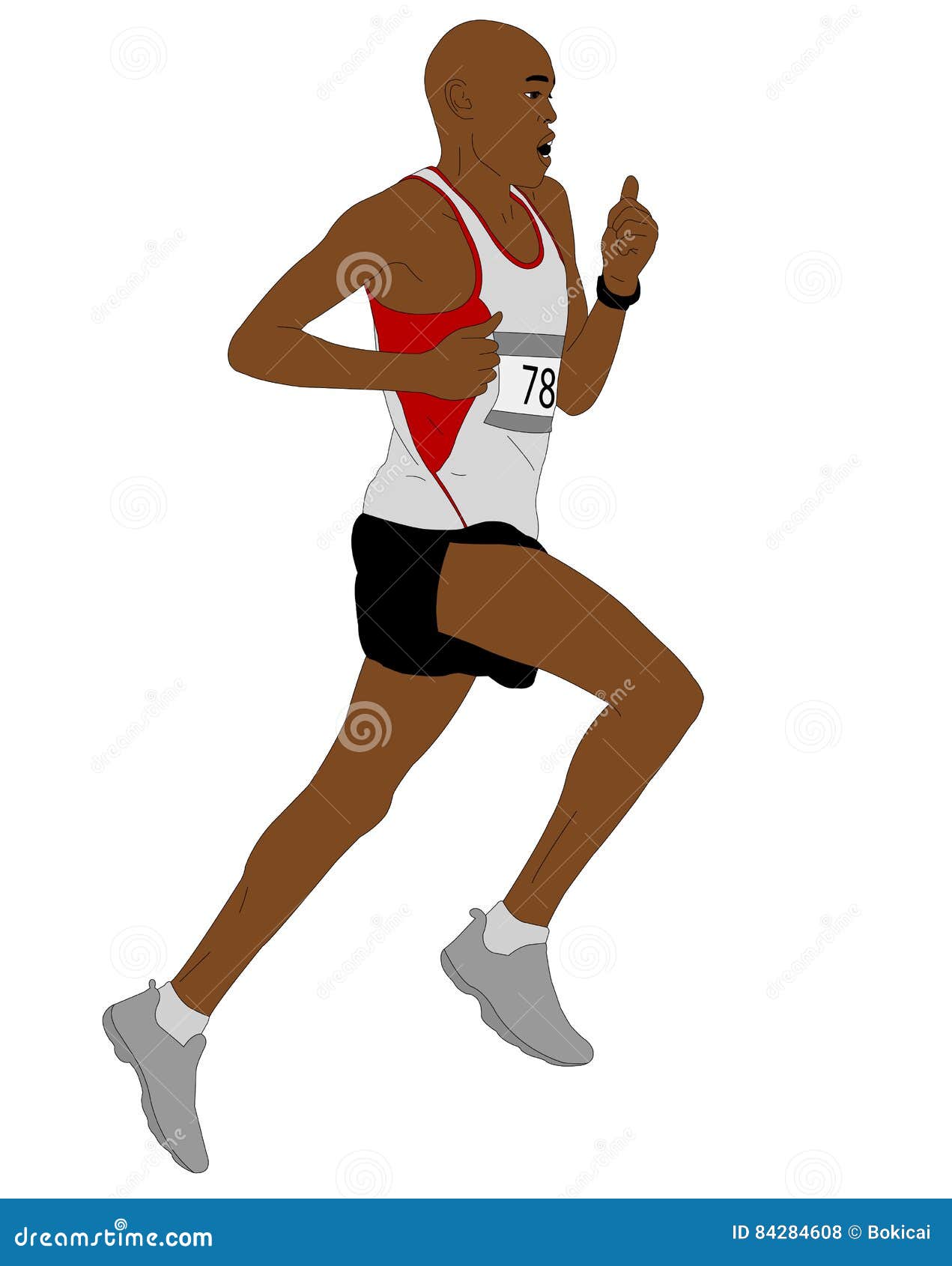 Detailed Illustration of Marathon Runner Stock Vector - Illustration of ...