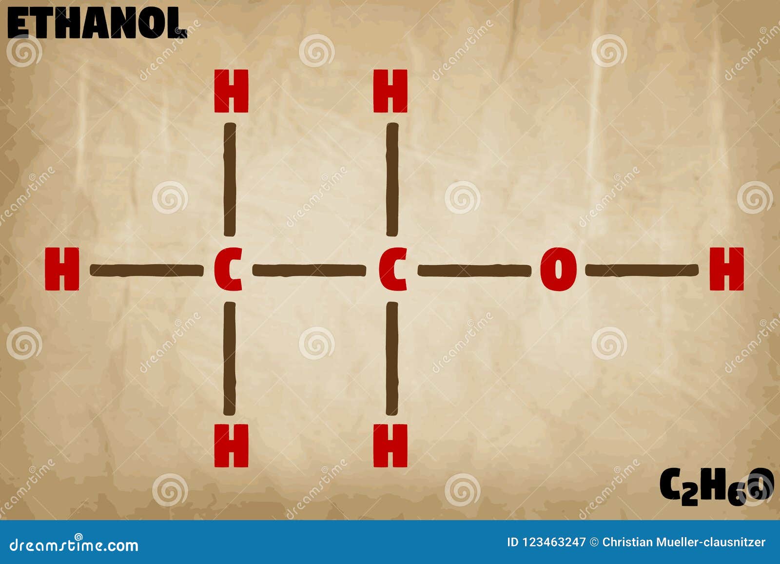 Detailed Illustration of the Molecule of Ethanol Stock Vector ...