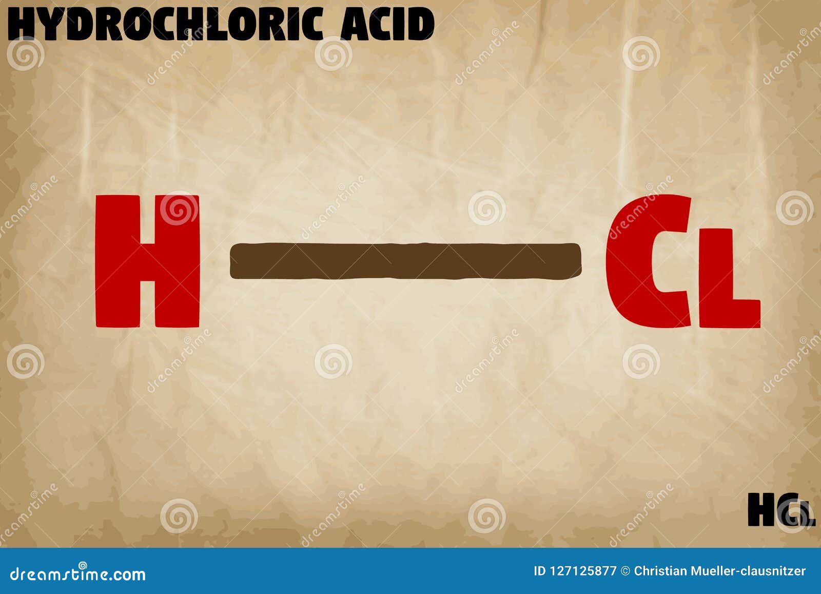 Detailed Illustration of the Molecule of Hydrochloric Acid Stock Vector ...