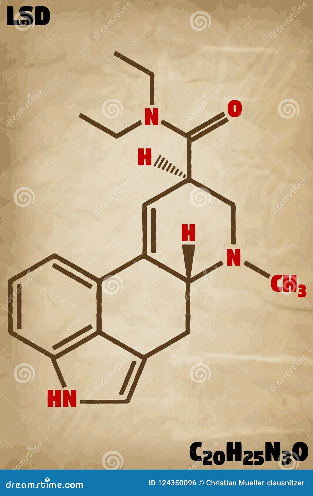 Detailed Illustration of the Molecule of LSD Stock Vector ...