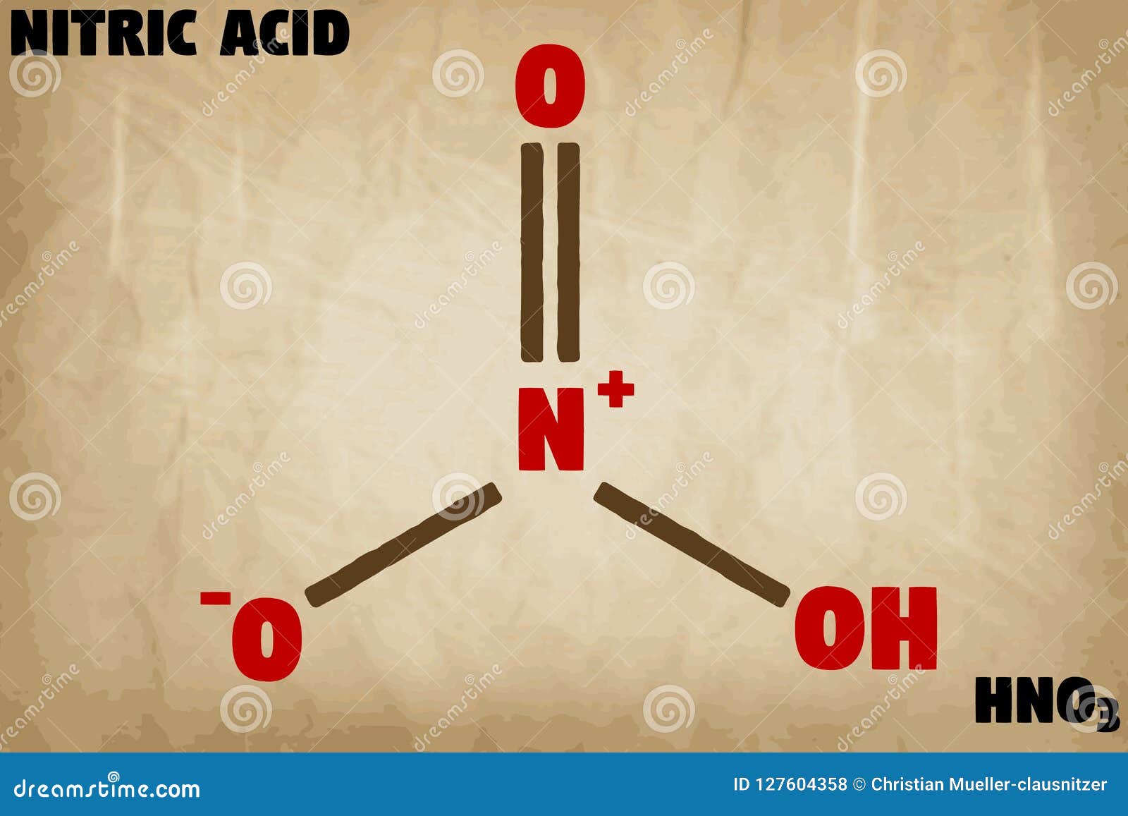 Detailed Illustration of the Molecule of Nitric Acid Stock Vector ...