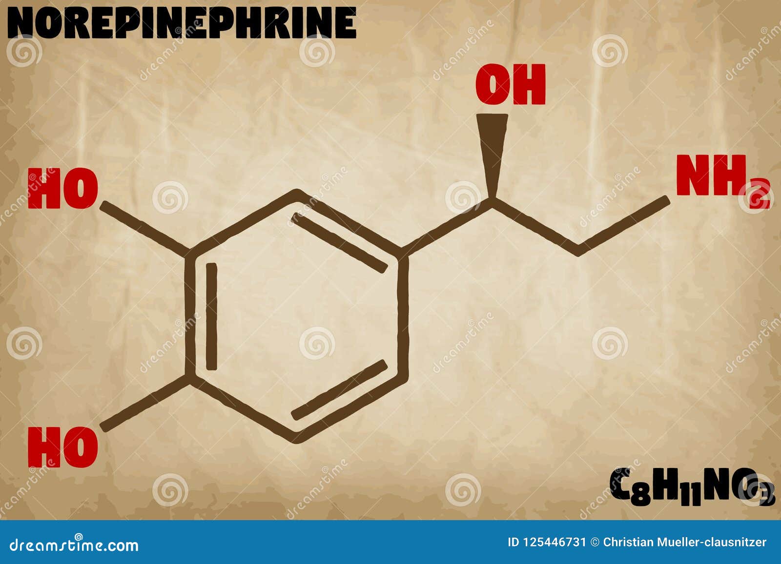 Norepinephrine Chemical Formula