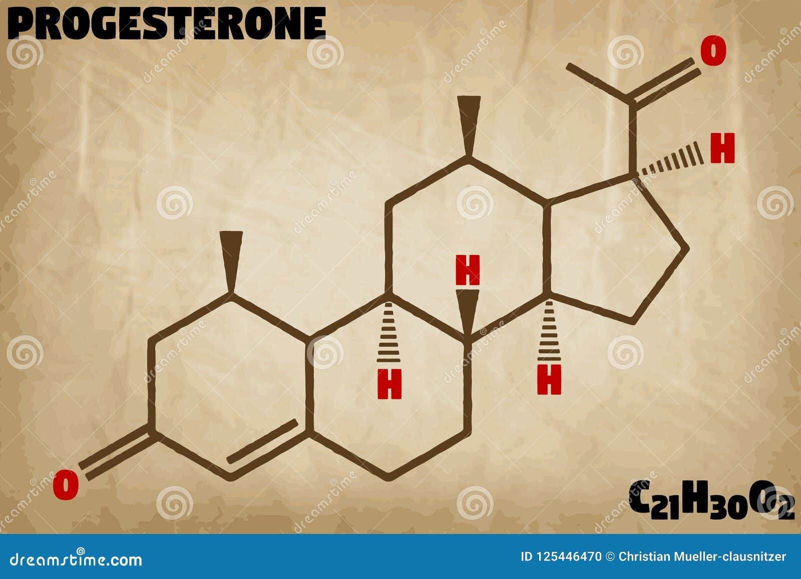 Detailed Illustration of the Molecule of Progesterone Stock Vector - Illustration of knowledge ...