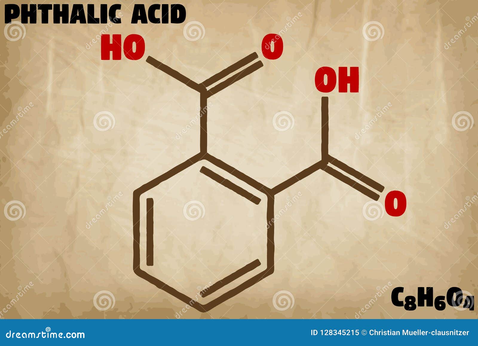 Phthalic Acid Molecule, Molecular Structures, Aromatic Dicarboxylic ...