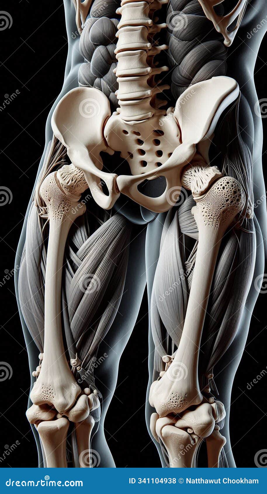 Detailed Human Anatomy Showing Bone Structure Stock Illustration ...