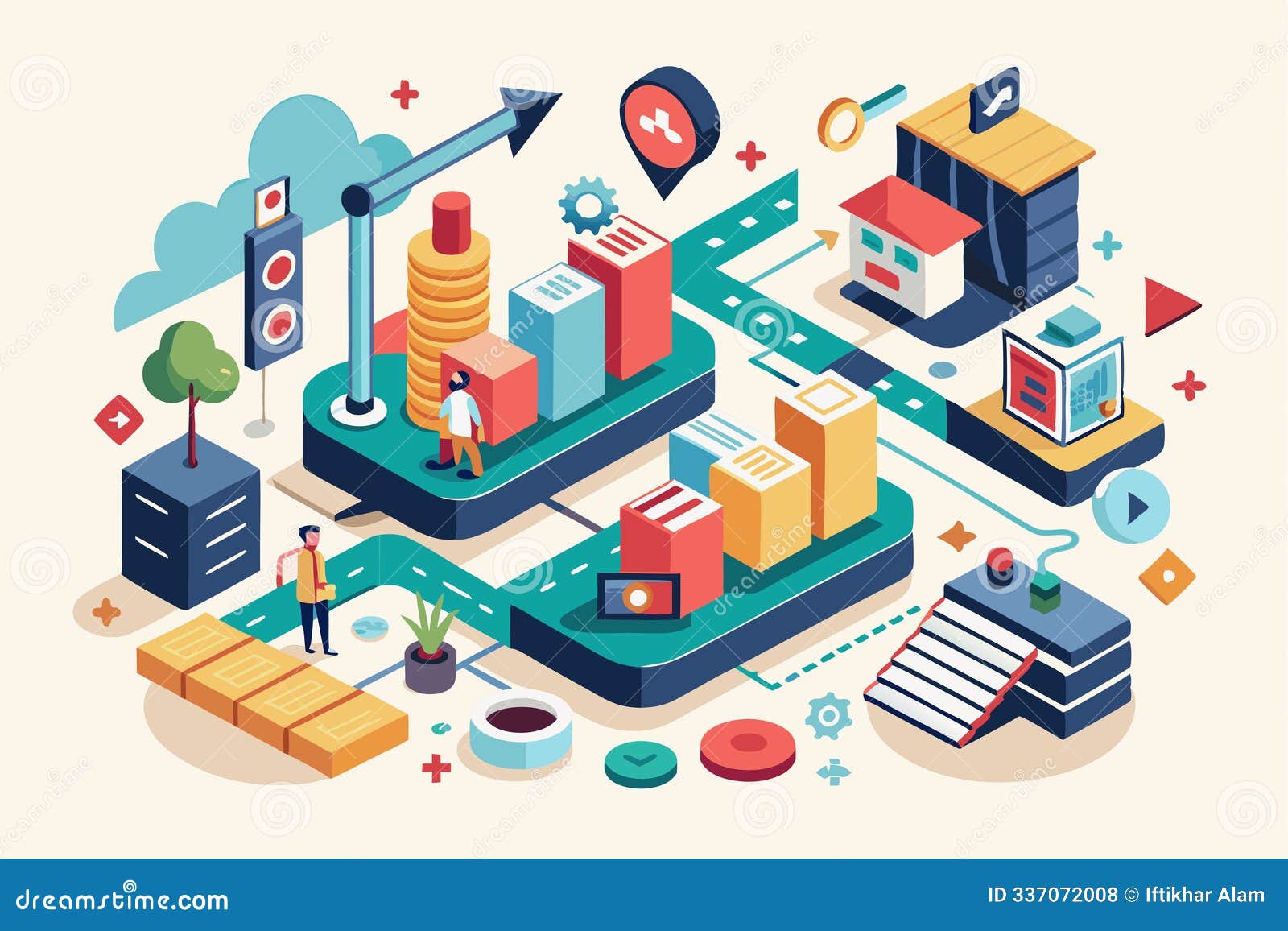 A Detailed Illustration Showcases an Urban Project with Buildings ...