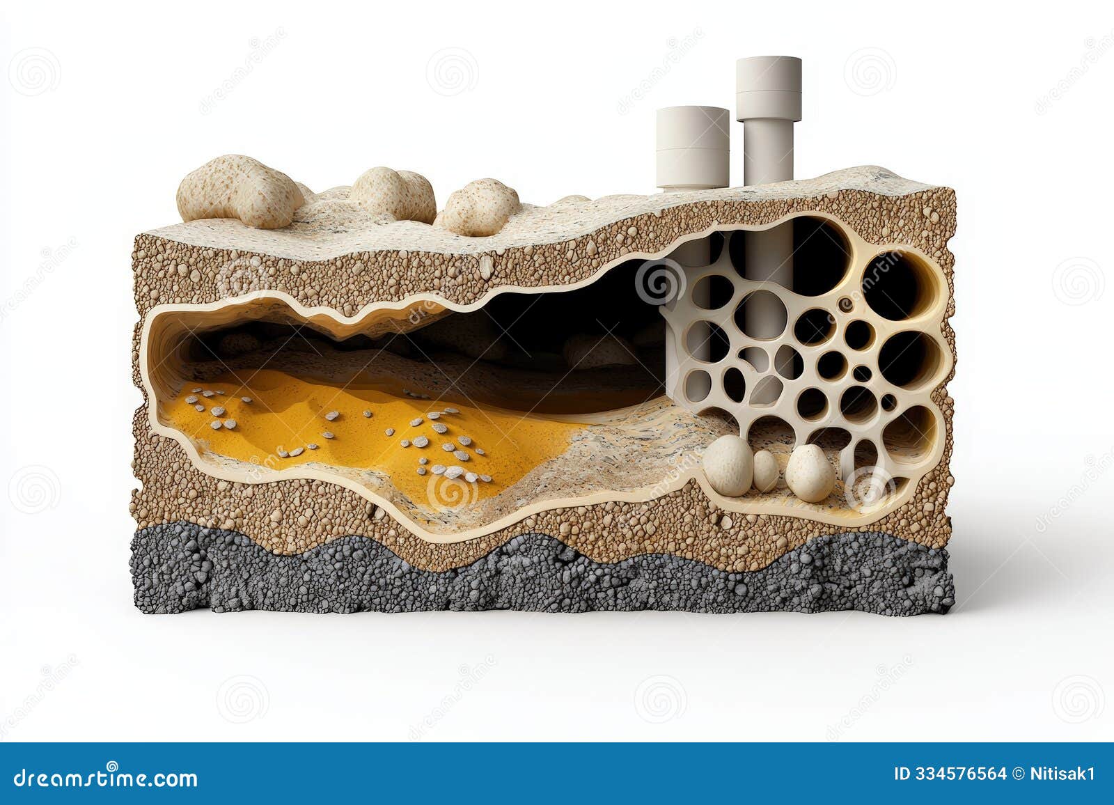 A Detailed Illustration of Soil Layers Showcasing Various Textures and ...