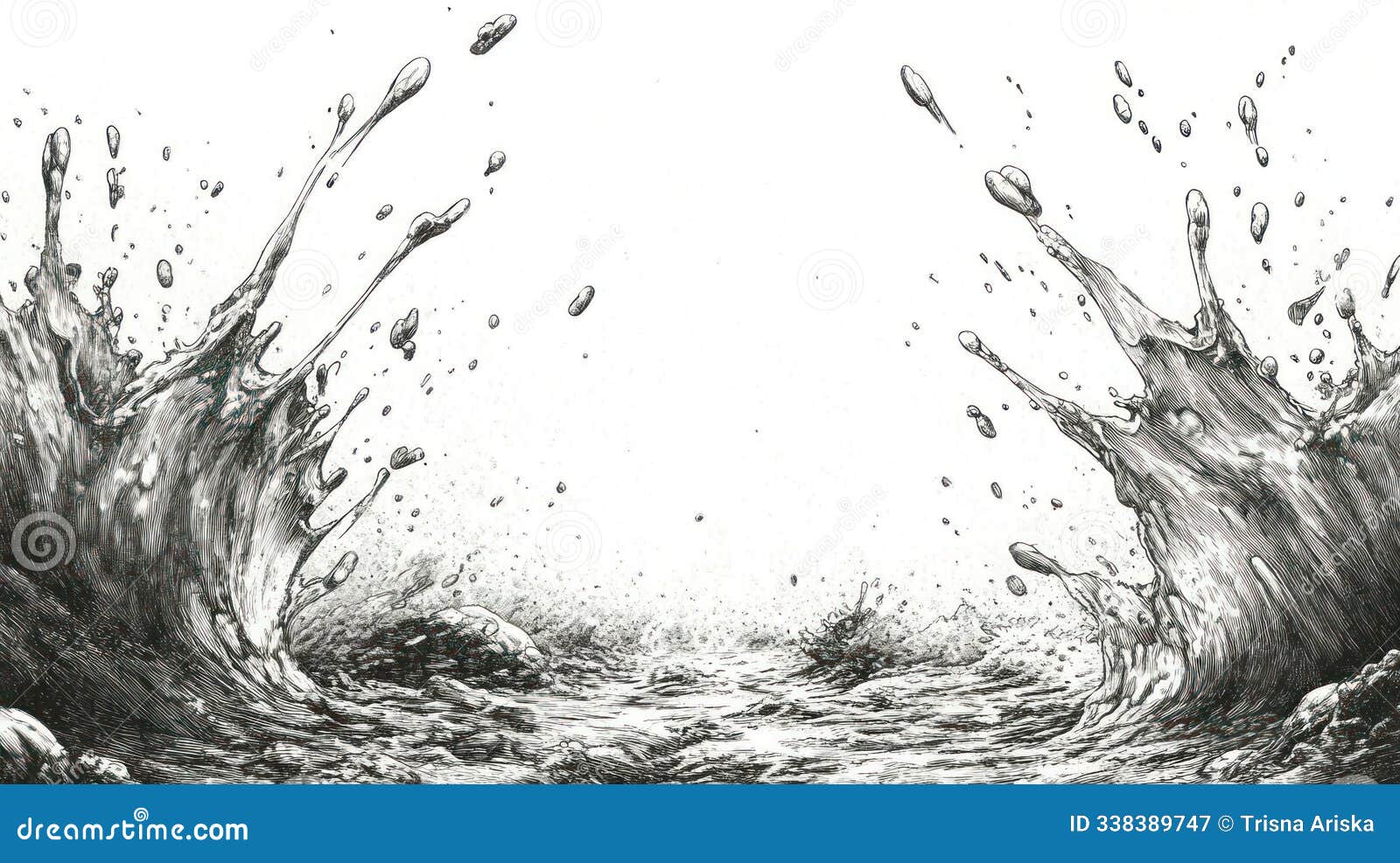 A Detailed Illustration of Splashing Water, Creating Dynamic Movement ...