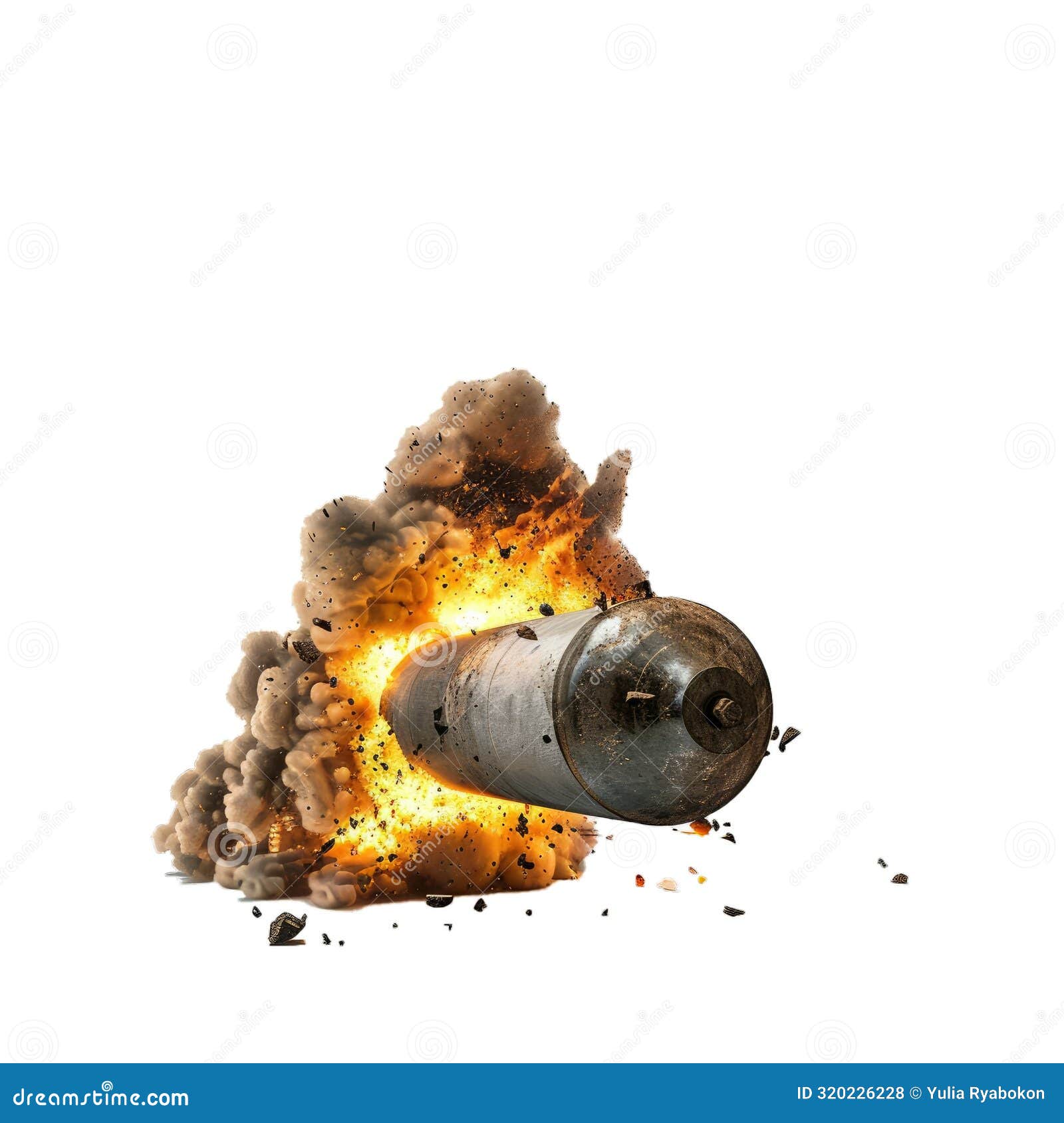 Exploding Tank Shell on Transparent Background Stock Photo ...