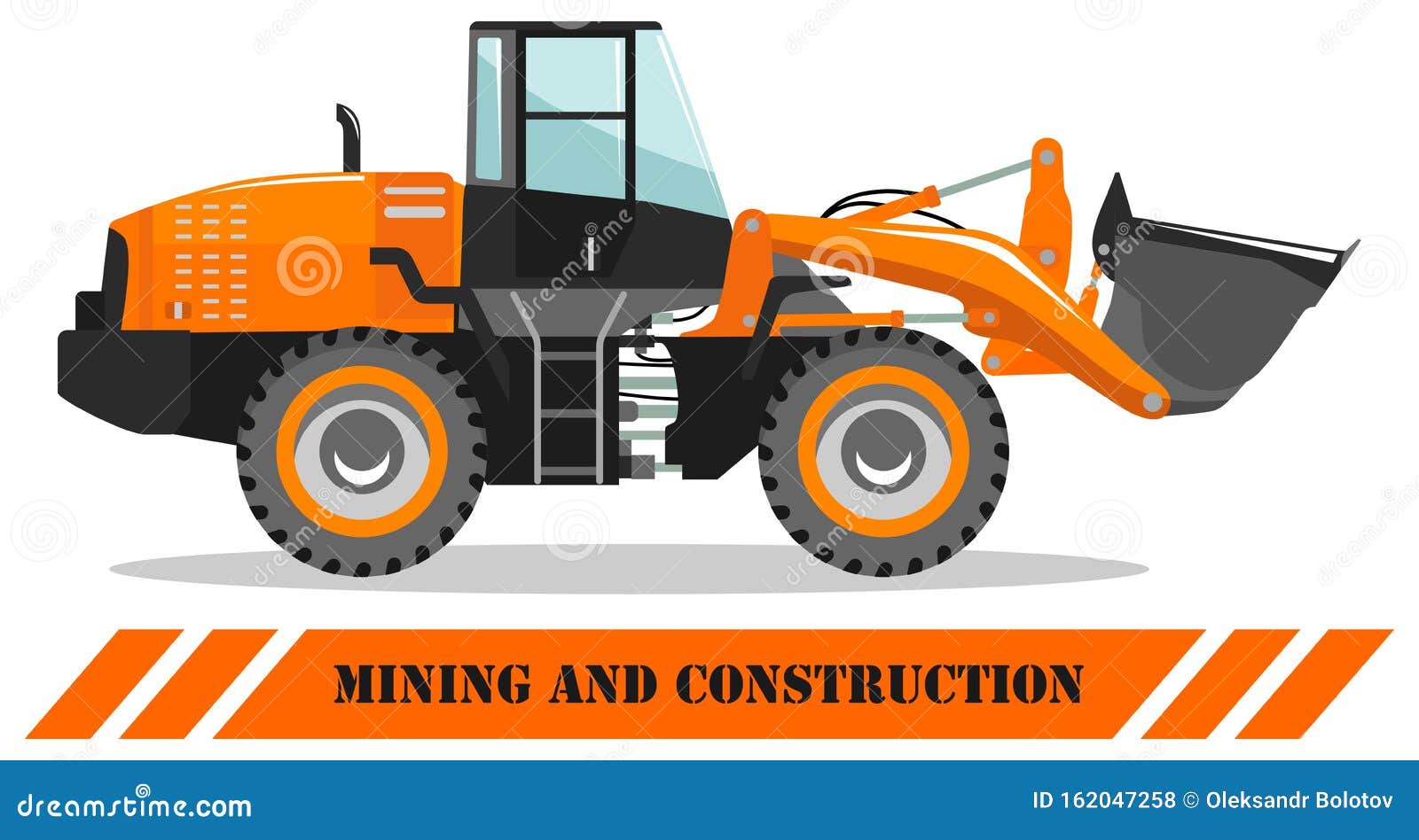 Wheel Loader. Detailed Illustration of Heavy Mining Machine and ...