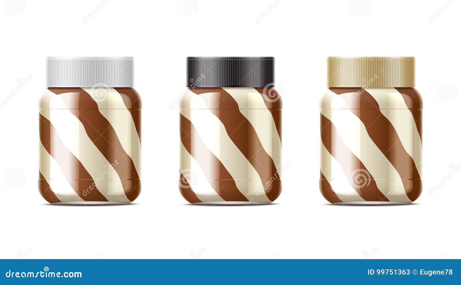 Chocolate Paste Package Set Stock Vector - Illustration of cans, butter ...