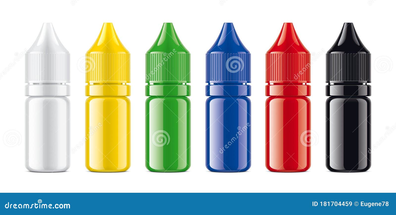 Colored Droppers Bottles Set. Transparent Version. Cartoon Vector ...