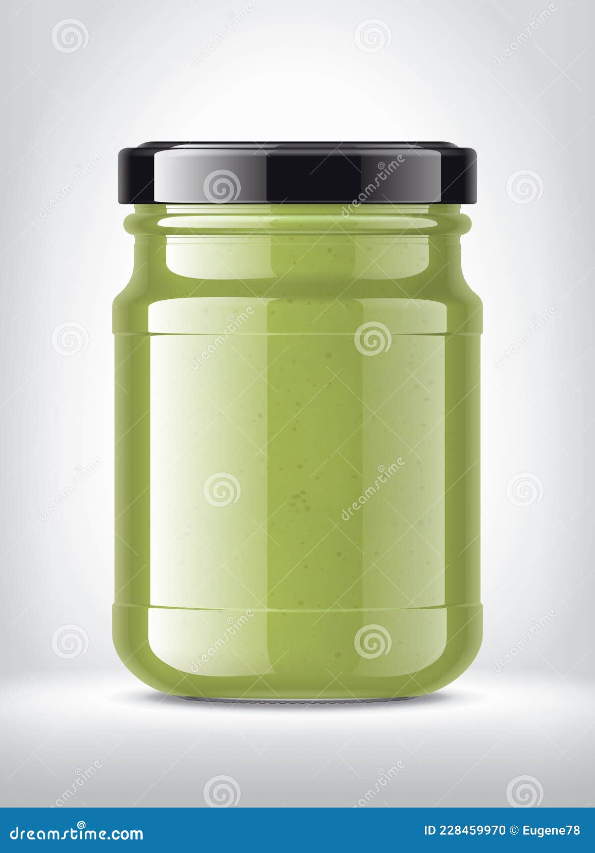 Glass Jar with Wasabi on Background. Stock Illustration - Illustration ...