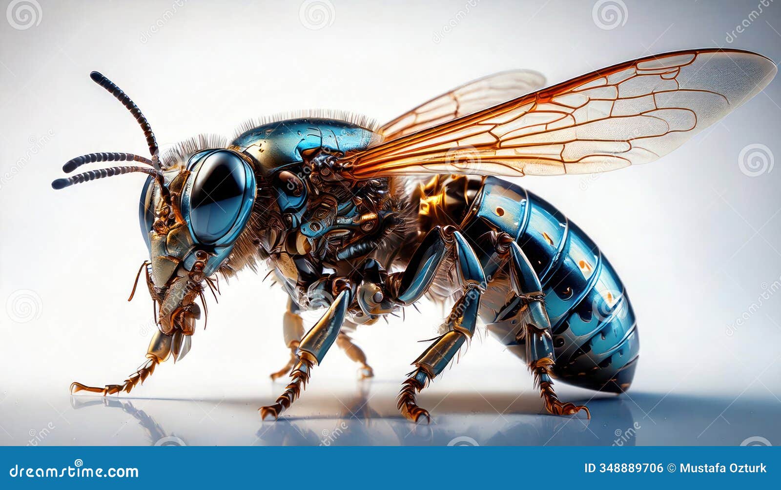 Detailed Image of Android Robot Bee White Background Stock Photo ...