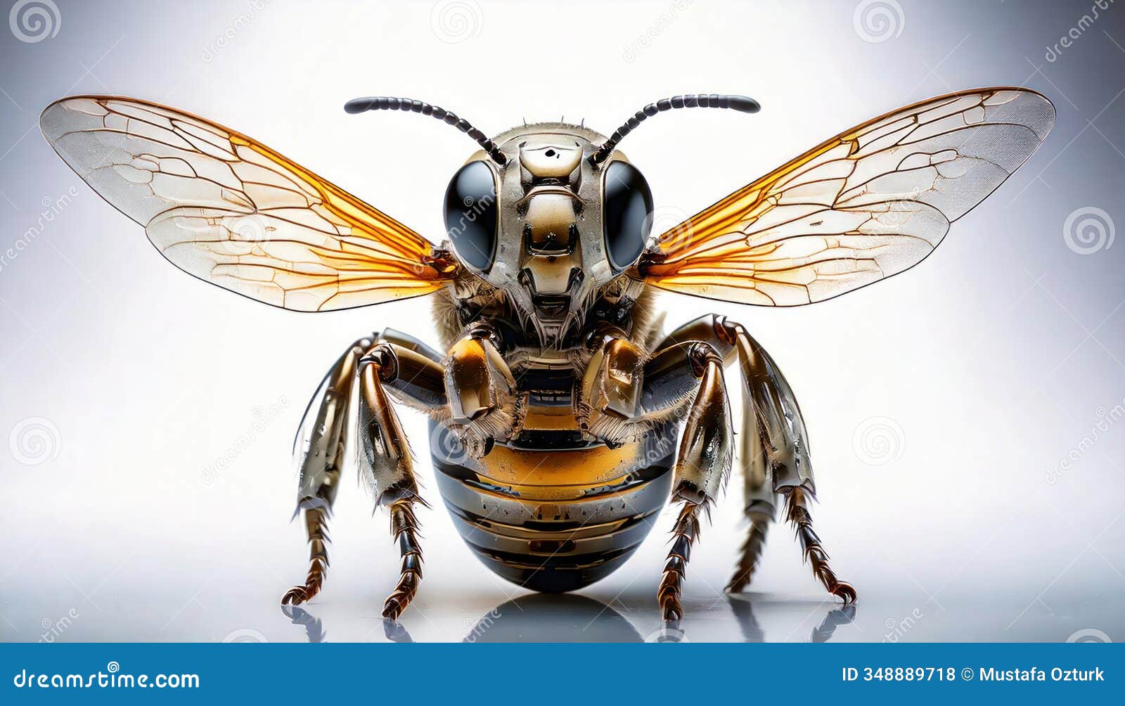 Detailed Image of Android Robot Bee White Background Stock Photo ...