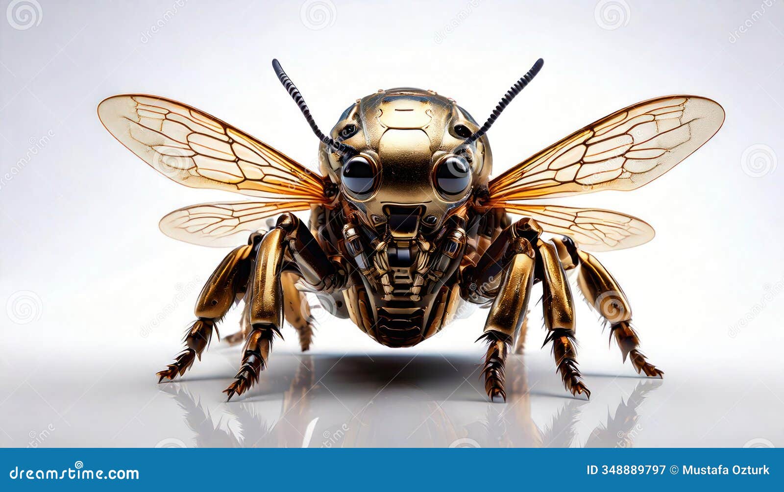 Detailed Image of Android Robot Bee White Background Stock Image ...