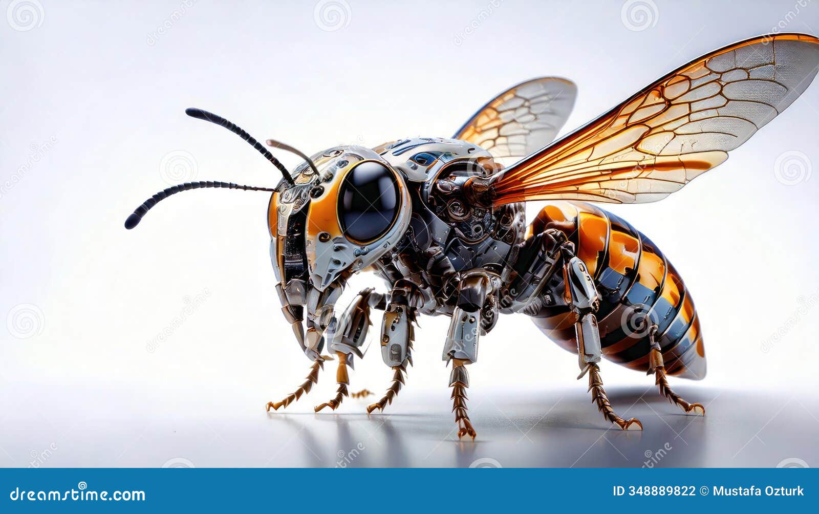 Detailed Image of Android Robot Bee White Background Stock Photo ...
