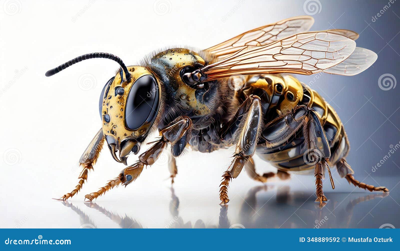 Detailed Image of Android Robot Bee White Background Stock Photo ...