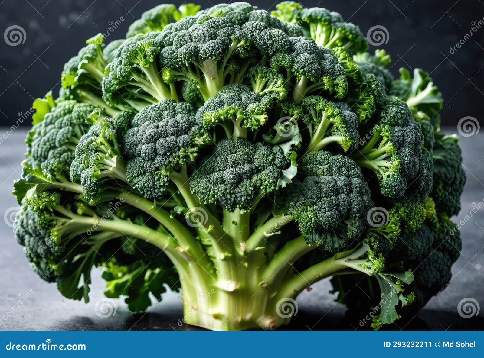A Detailed Image of a Broccoli Crown- Showcasing Its Unique Texture and ...
