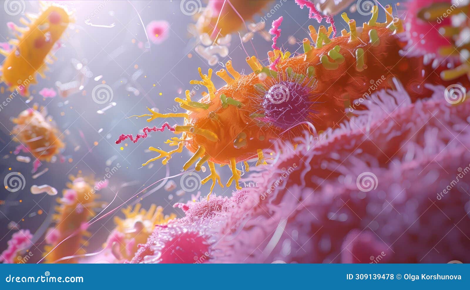 Dramatic Microscopic Battle between Bacteria and Antibiotics Stock ...