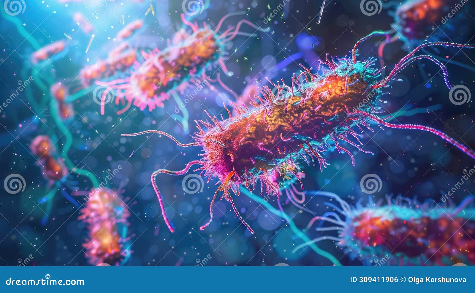 Dramatic Microscopic Battle between Bacteria and Antibiotics Stock ...