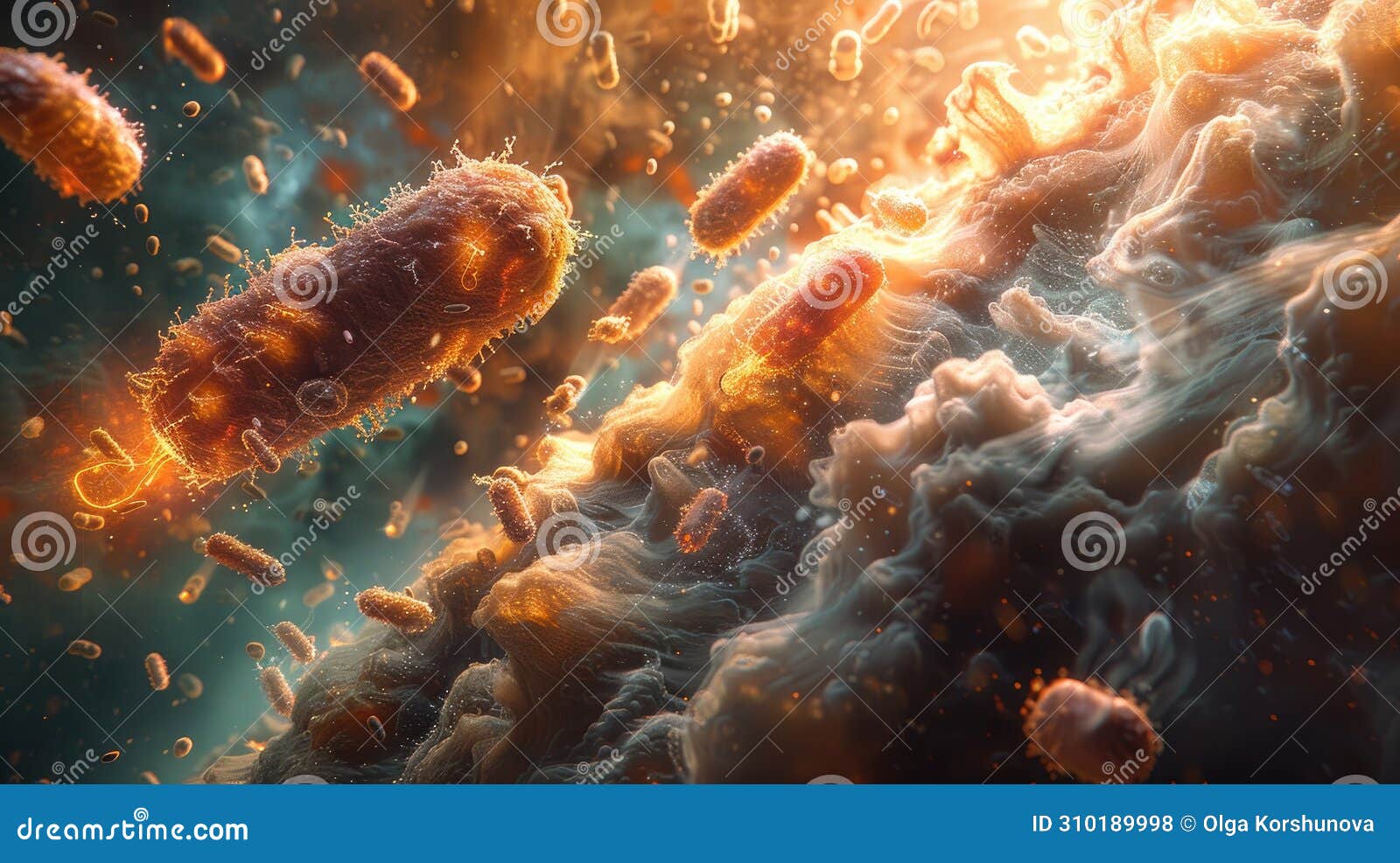 Dramatic Microscopic Battle between Bacteria and Antibiotics Stock ...