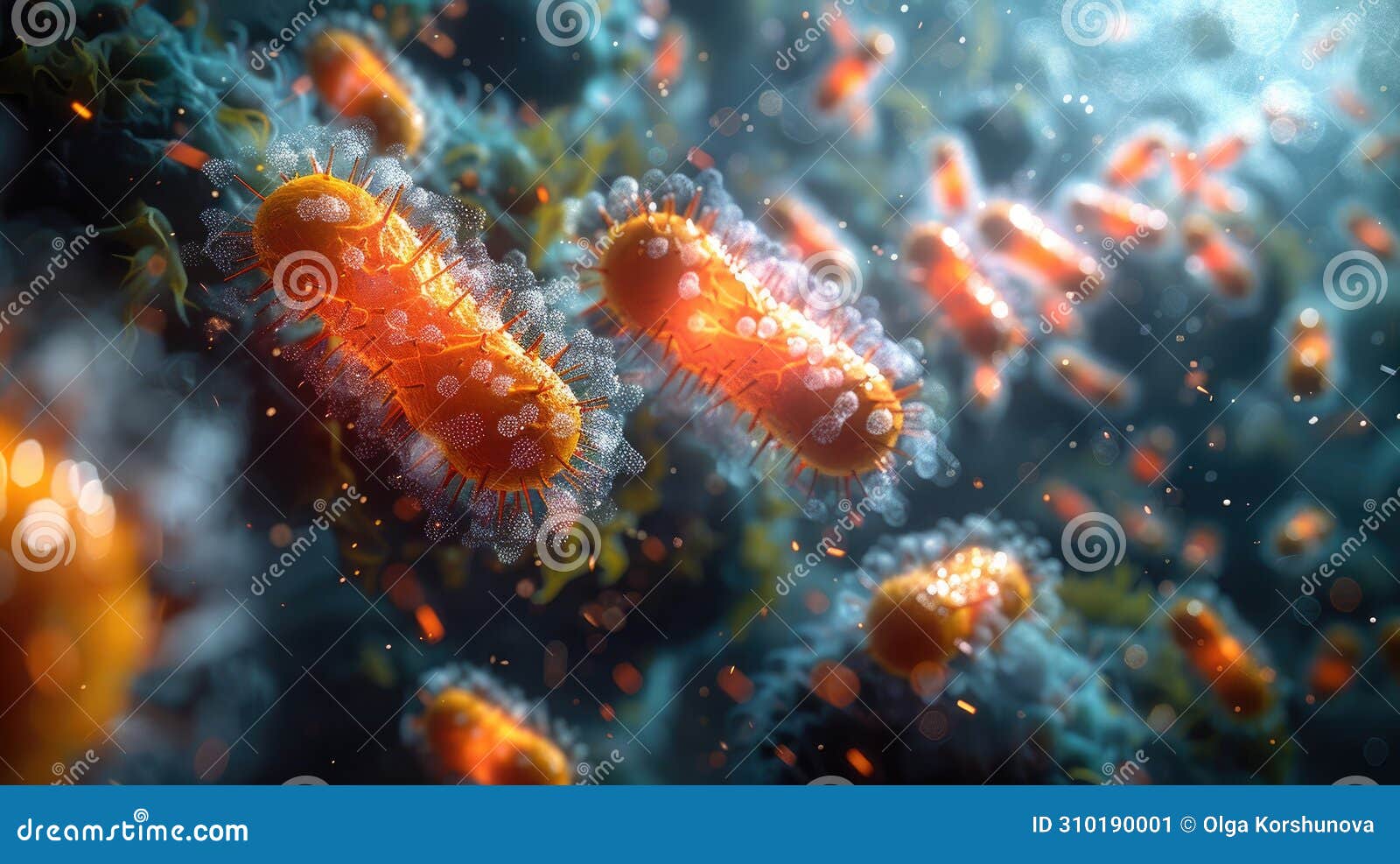 Dramatic Microscopic Battle between Bacteria and Antibiotics Stock ...