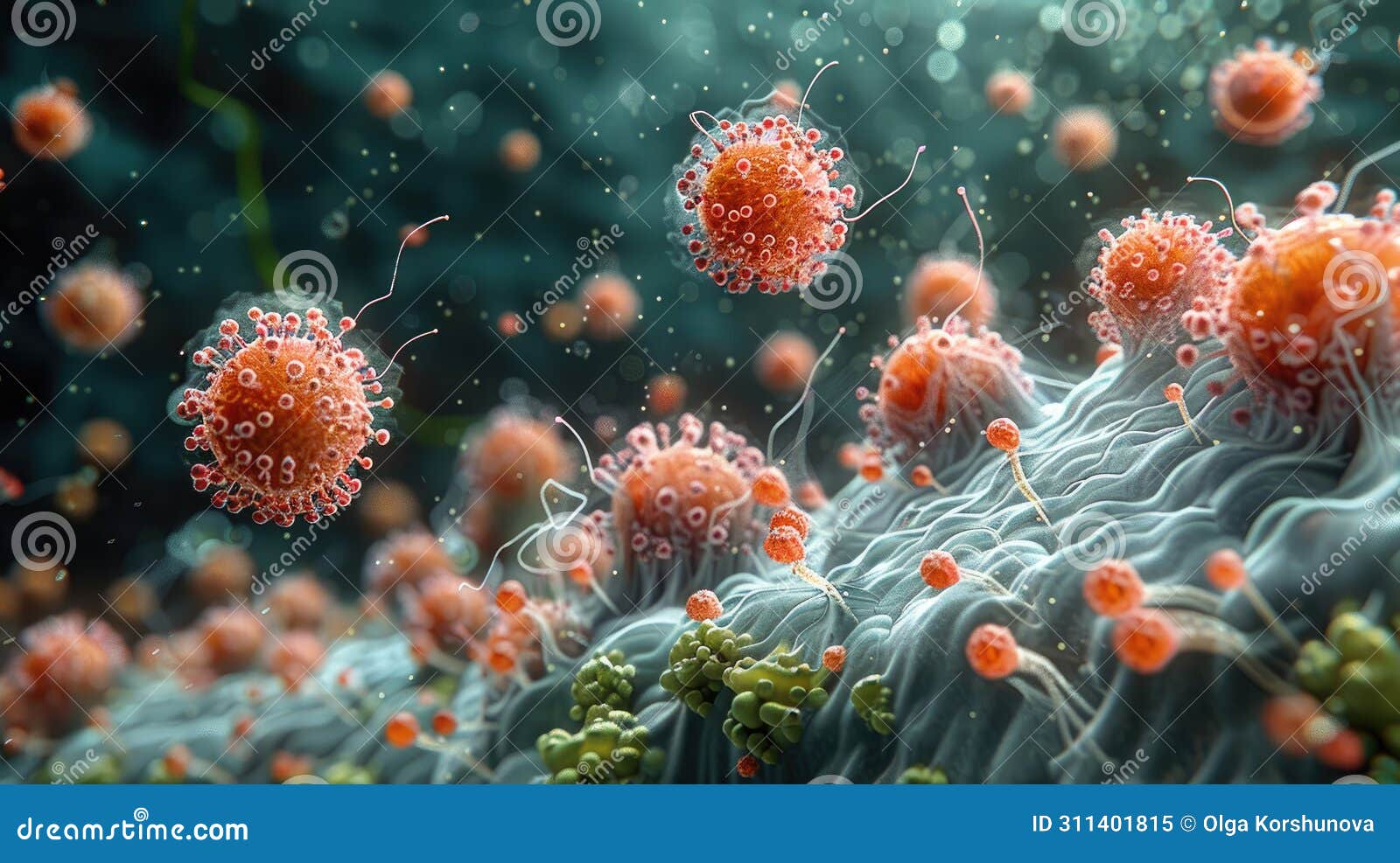 Dramatic Microscopic Battle between Bacteria and Antibiotics Stock ...